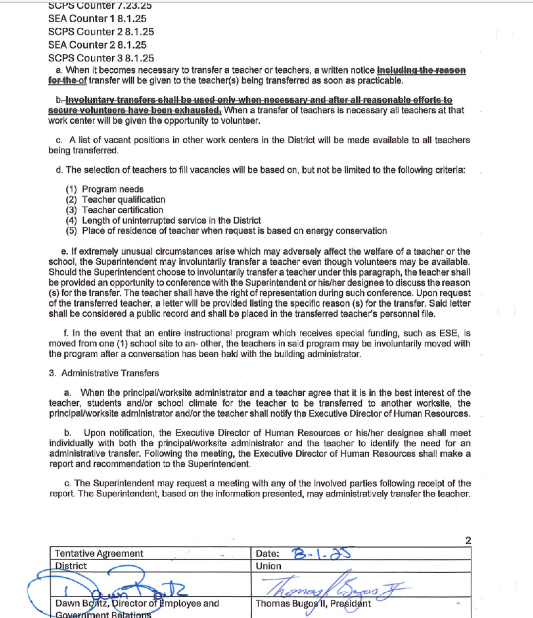 SEA SCPS Tentative Agreement 2025-2026 | Seminole Education Association