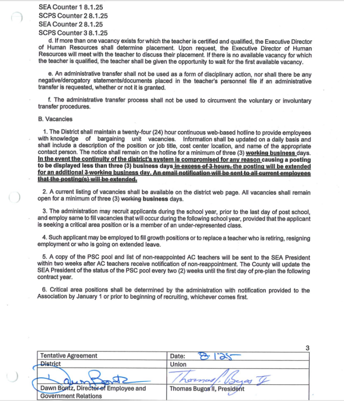 SEA SCPS Tentative Agreement 2025-2026 | Seminole Education Association